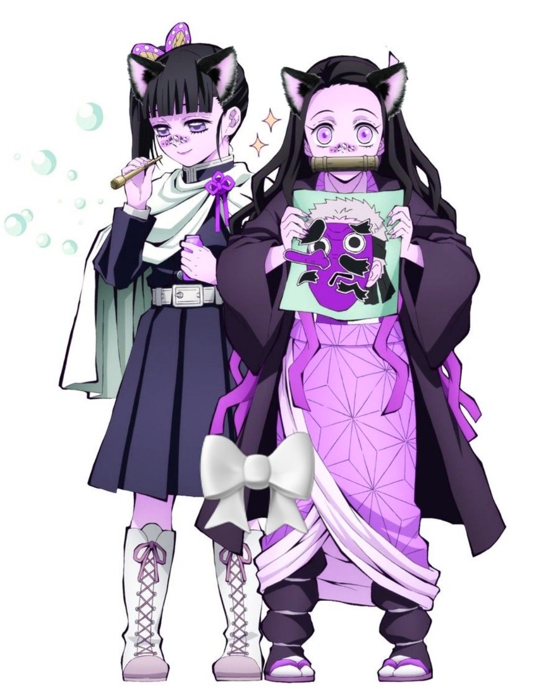 Nezuko And Kanao Anime Characters