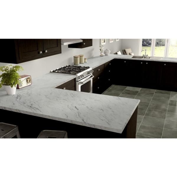 Wilsonart 5 Ft X 12 Ft Laminate Sheet In Calcutta Marble With Premium