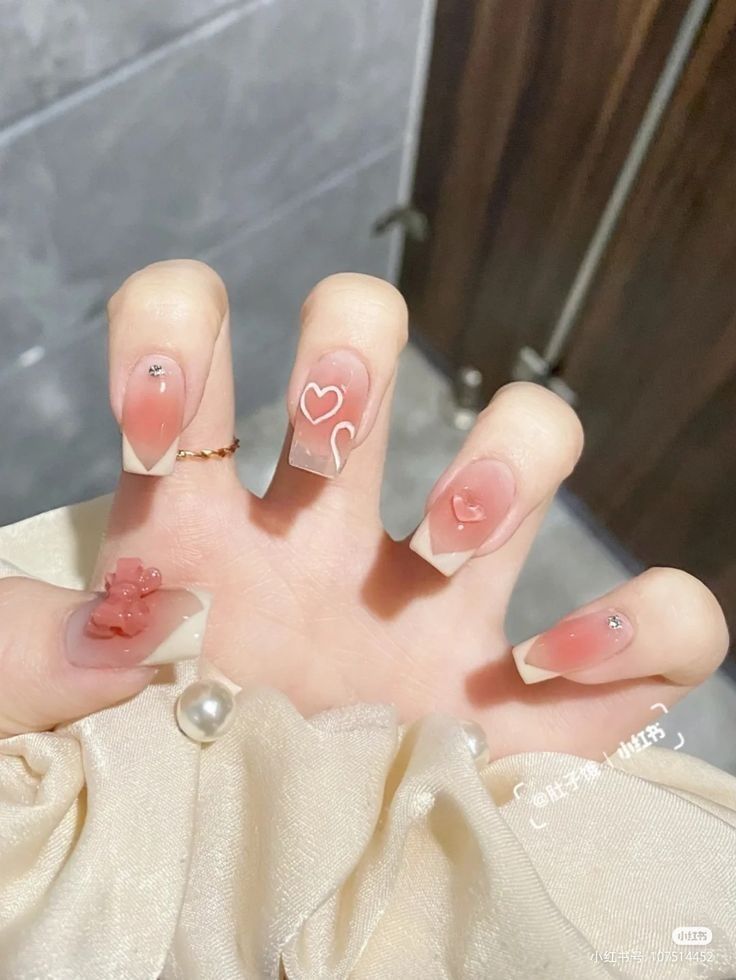 Pin By ㅤ۫ ㅤ𝑙𝑒𝑛𝑎ㅤ۪ㅤ۫ On ꨄ︎ㅤ۪ㅤ۫ Nailsㅤ۪ㅤ۫ Blush Nails Asian Nails