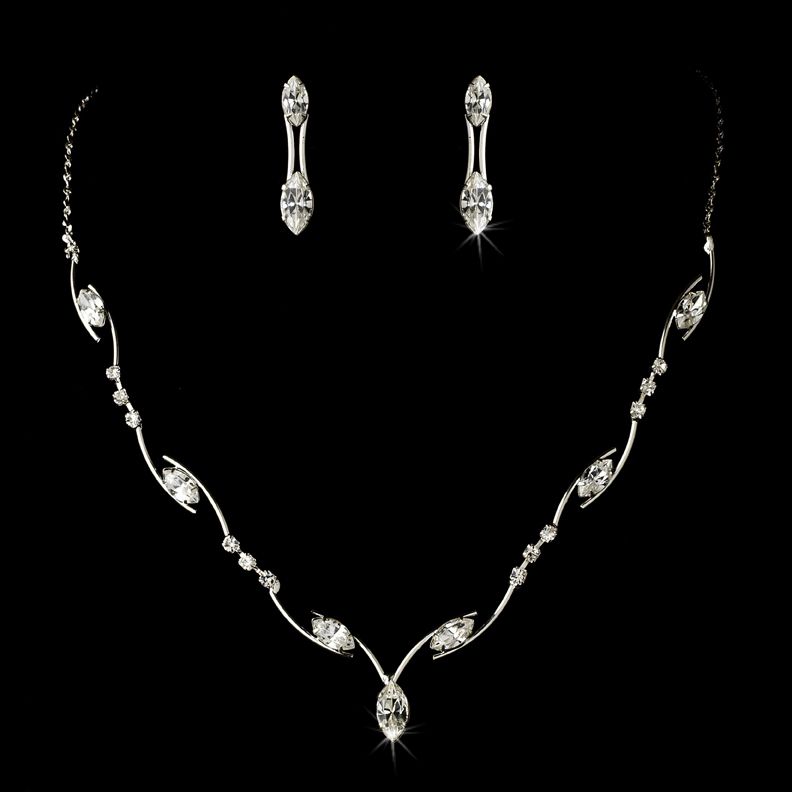 Clear Rhinestone Wedding And Prom Jewelry Set Prom Jewelry Sets