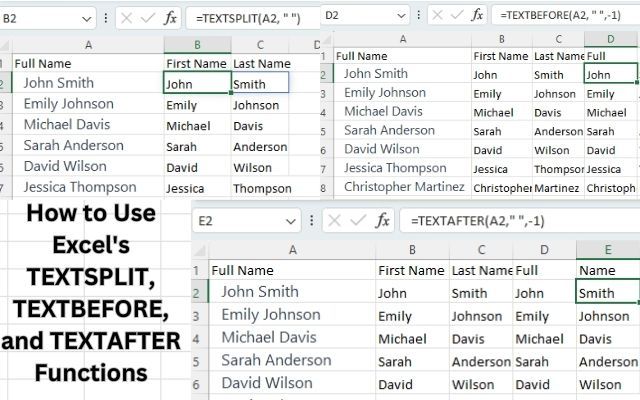 Excel Textsplit Textbefore And Textafter Functions Guide