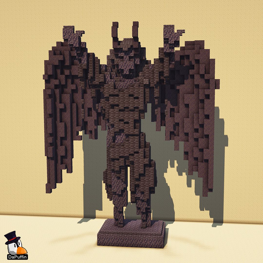 Minecraft Demon Girl Statue Minecraft Statues Minecraft Castle Minecraft Construction