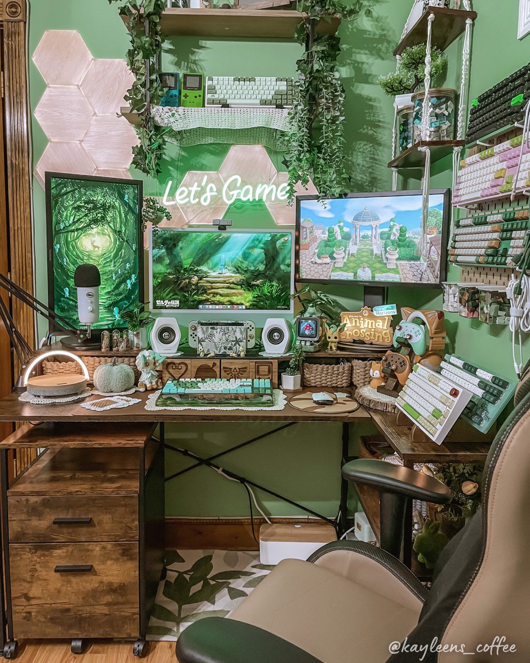 Cozy Forest Gaming Setup
