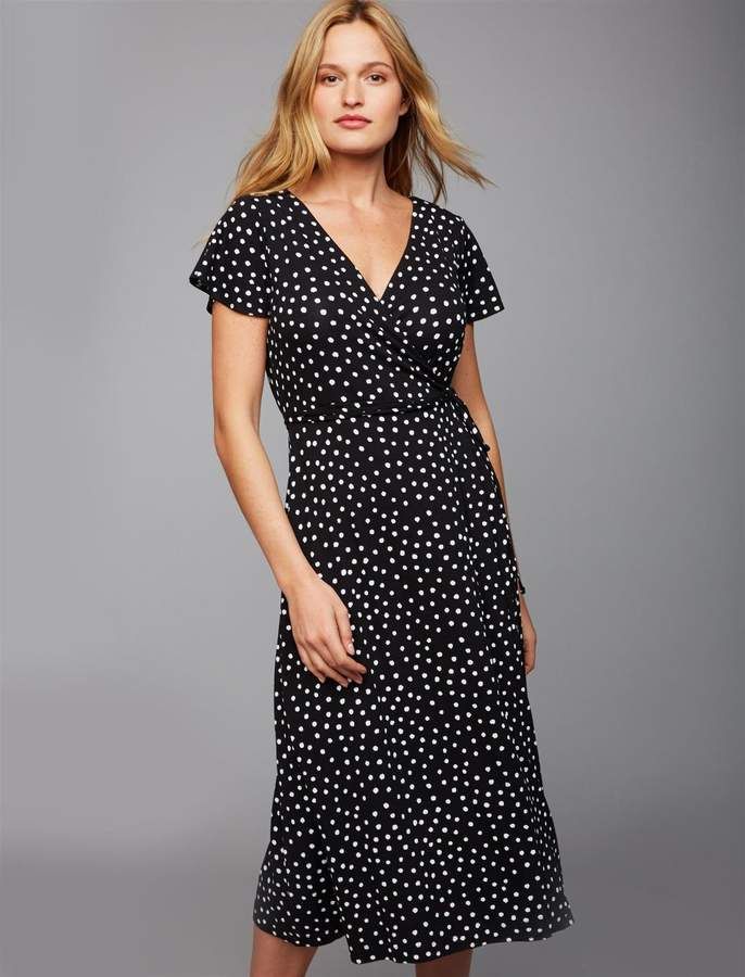A Pea In The Pod Pull Down Dot Nursing Dress Nursing Dress Designer
