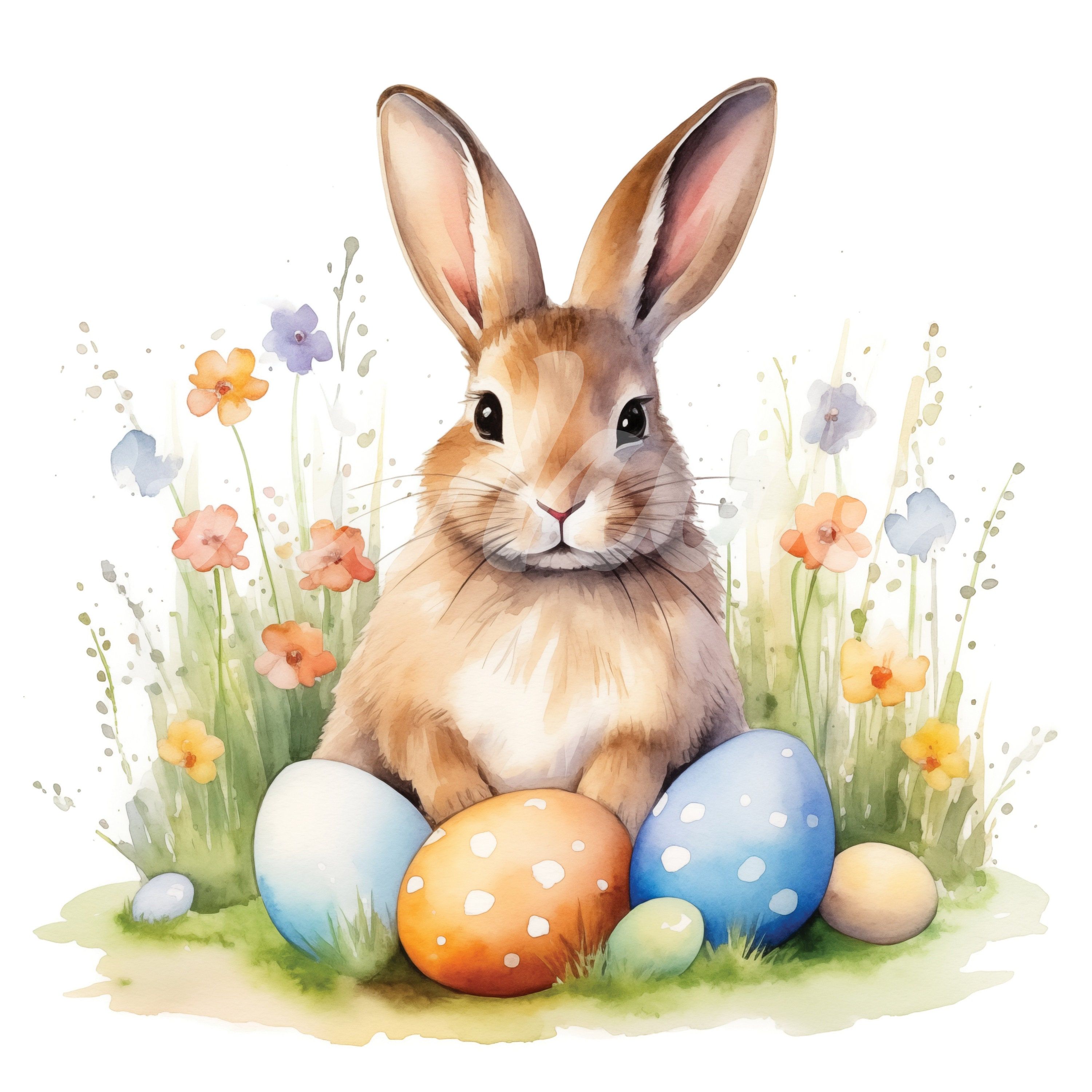 Watercolor Easter Bunny and Eggs Clipart - 4 High Quality JPGs ... Watercolor Easter Bunny and Eggs Clipart - 4 High Quality JPGs ...