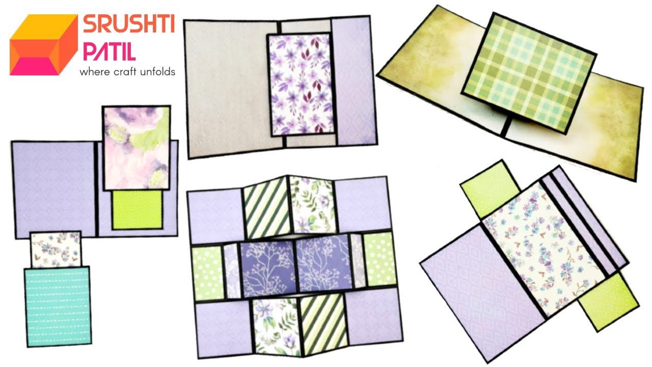 5 Easy Scrapbook Cards Easy Greeting Cards Tutorial By Srushti Patil Combo No 04 Easy