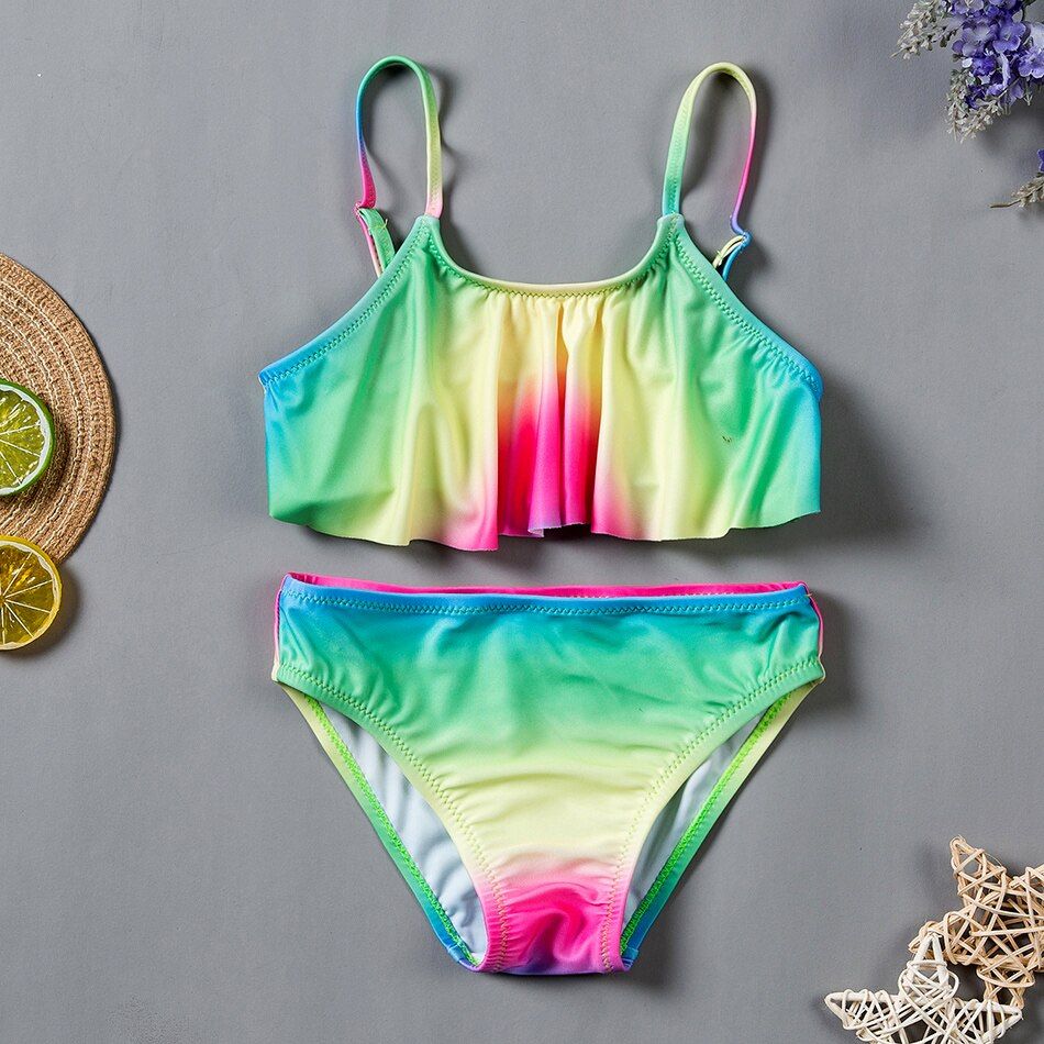 Mädchen Bademode Shekini Mädchen Bikini Set Verstellbar Triangel Bikinioberteil Niedlich