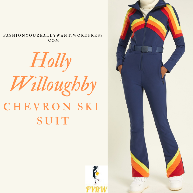 Where To Get Holly Willoughby Blue Chevron Rainbow Ski Suit February