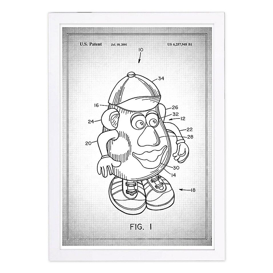 Mr Potato Head Patent 13 Inch X 19 Inch Framed Wall Art Bed Bath And Beyond Black Wall Art