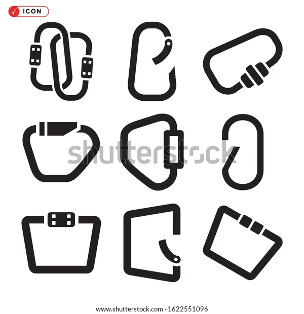 Carabiner Icon Isolated Sign Symbol Vector 库存矢量图(免版税)1622551096 Shutterstock In 2024 Icon