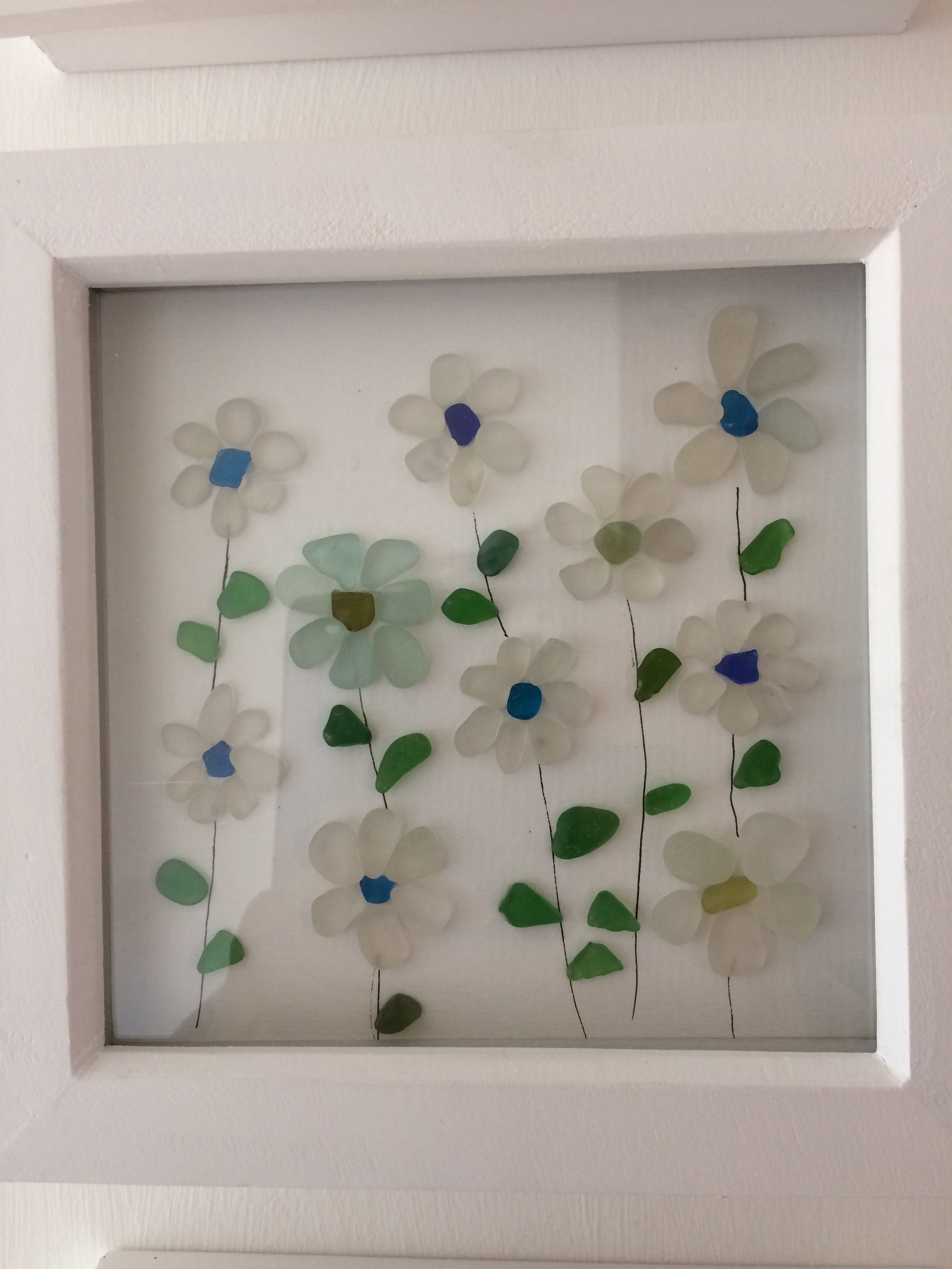 Sea Glass Art Projects Pretty Flowers With Beach Rocks