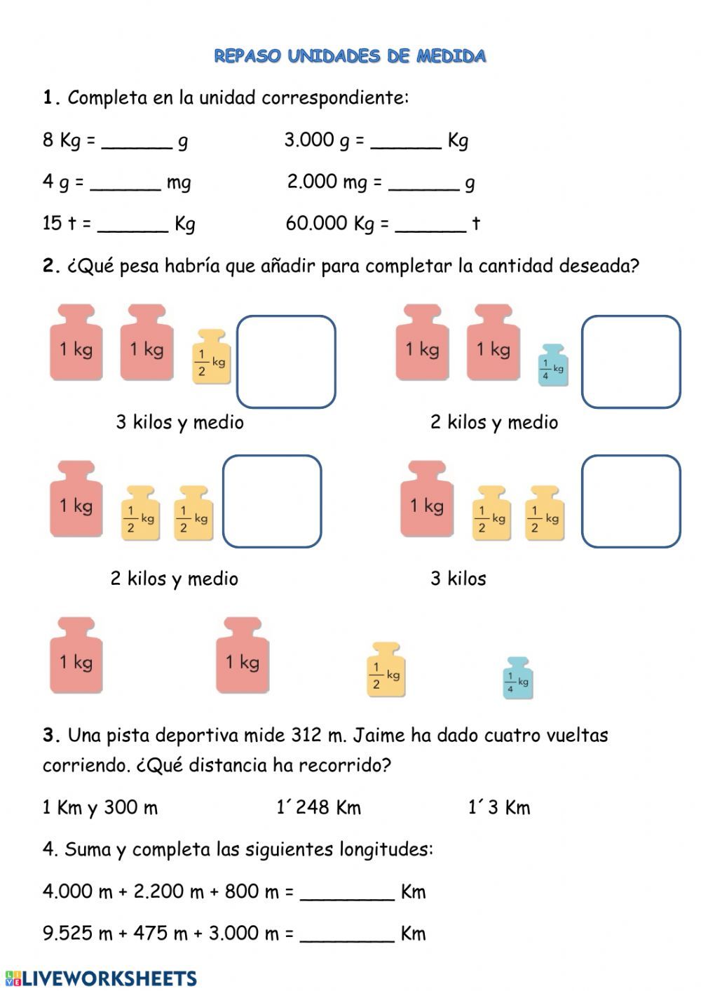 Ejercicio de Repaso unidades de medida | Unidades de medida, Tabla de ... Ejercicio de Repaso unidades de medida | Unidades de medida, Tabla de ...
