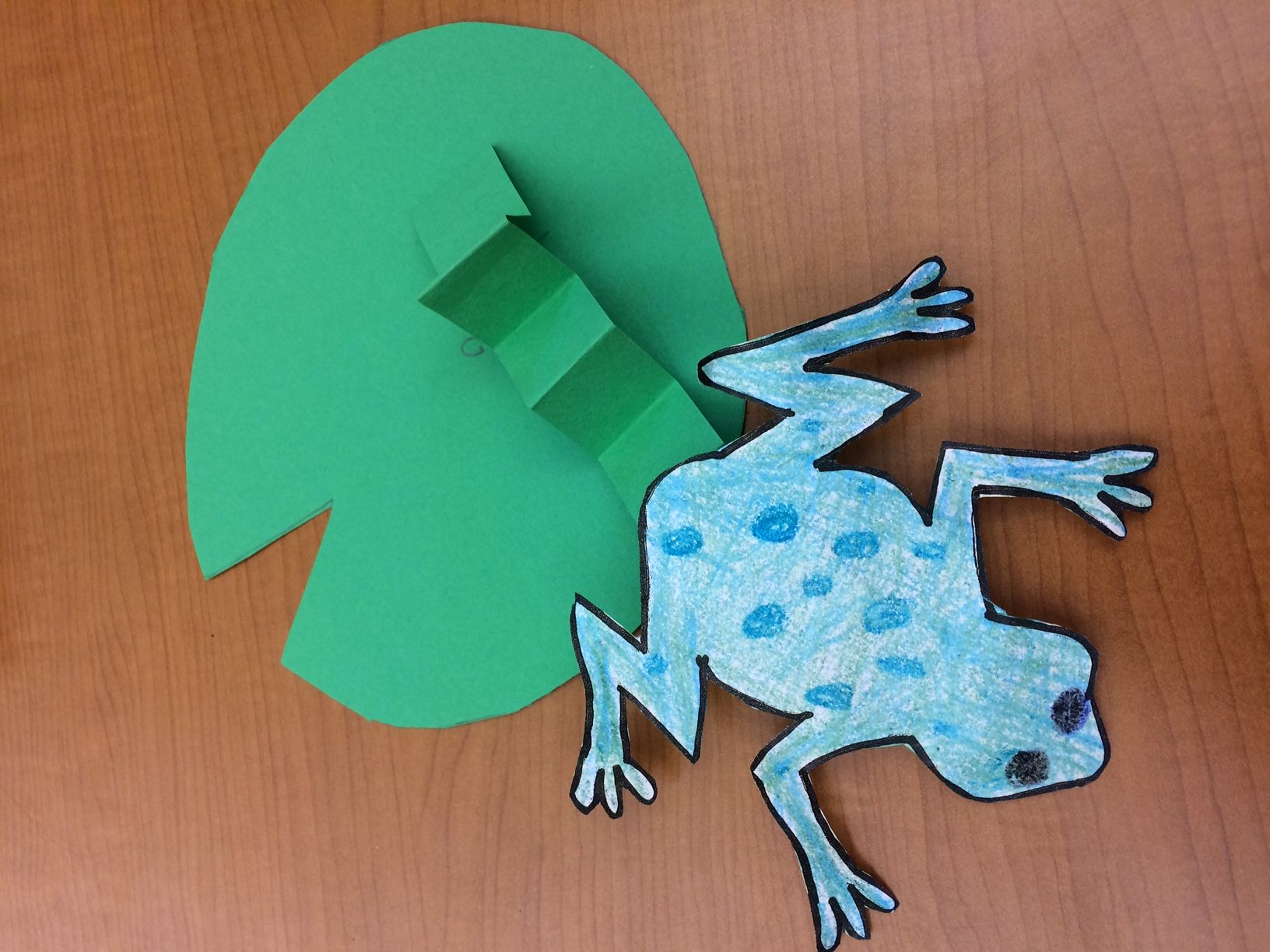At The Frog Story Time We Made Frogs Jumping Off Lily Pads To Make The Frog Jump Fold Paper And