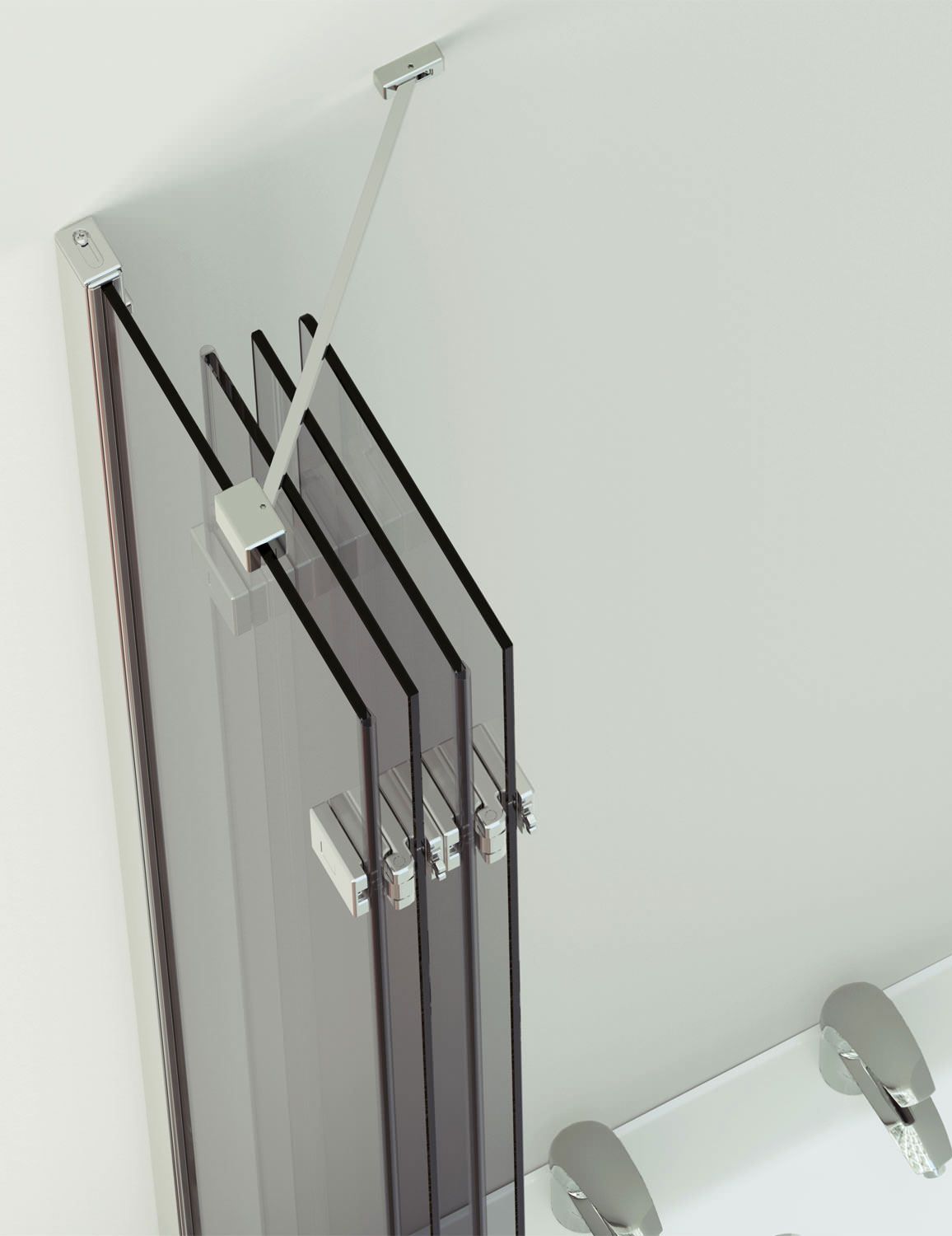 Kudos Inspirational 4 Panel Compact Bath Screen