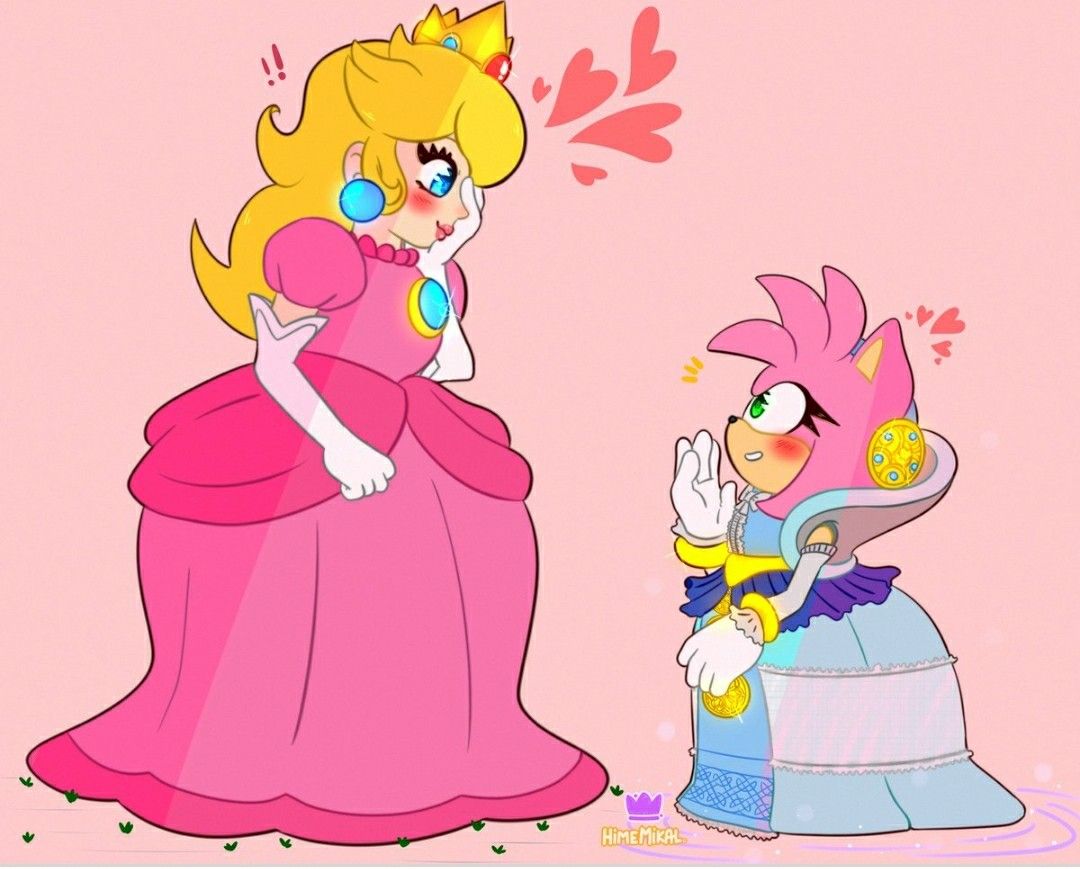 Princess Peach And Amy Rose Game Character Design Peach Tumblr Amy The Hedgehog