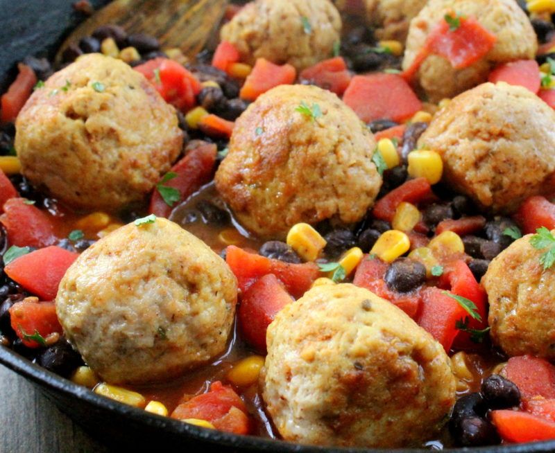 This Southwest Meatball Skillet Recipe Is An Easy And Healthy Recipe