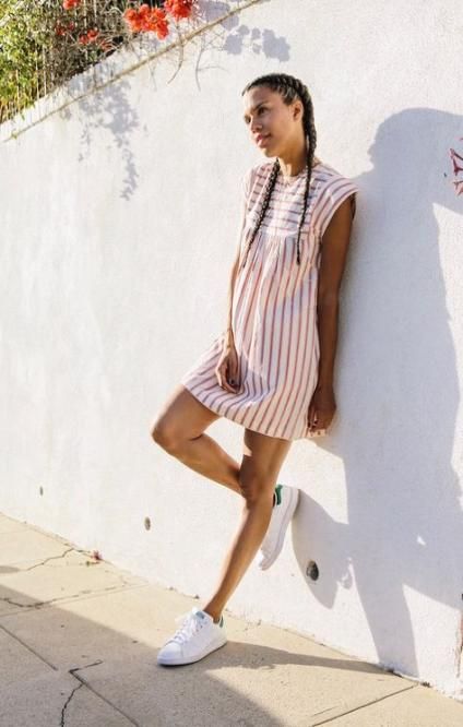 Super Sneakers Summer Dress Stan Smith Ideas Candy Stripe Dress Striped Dress Stan Smith Outfit