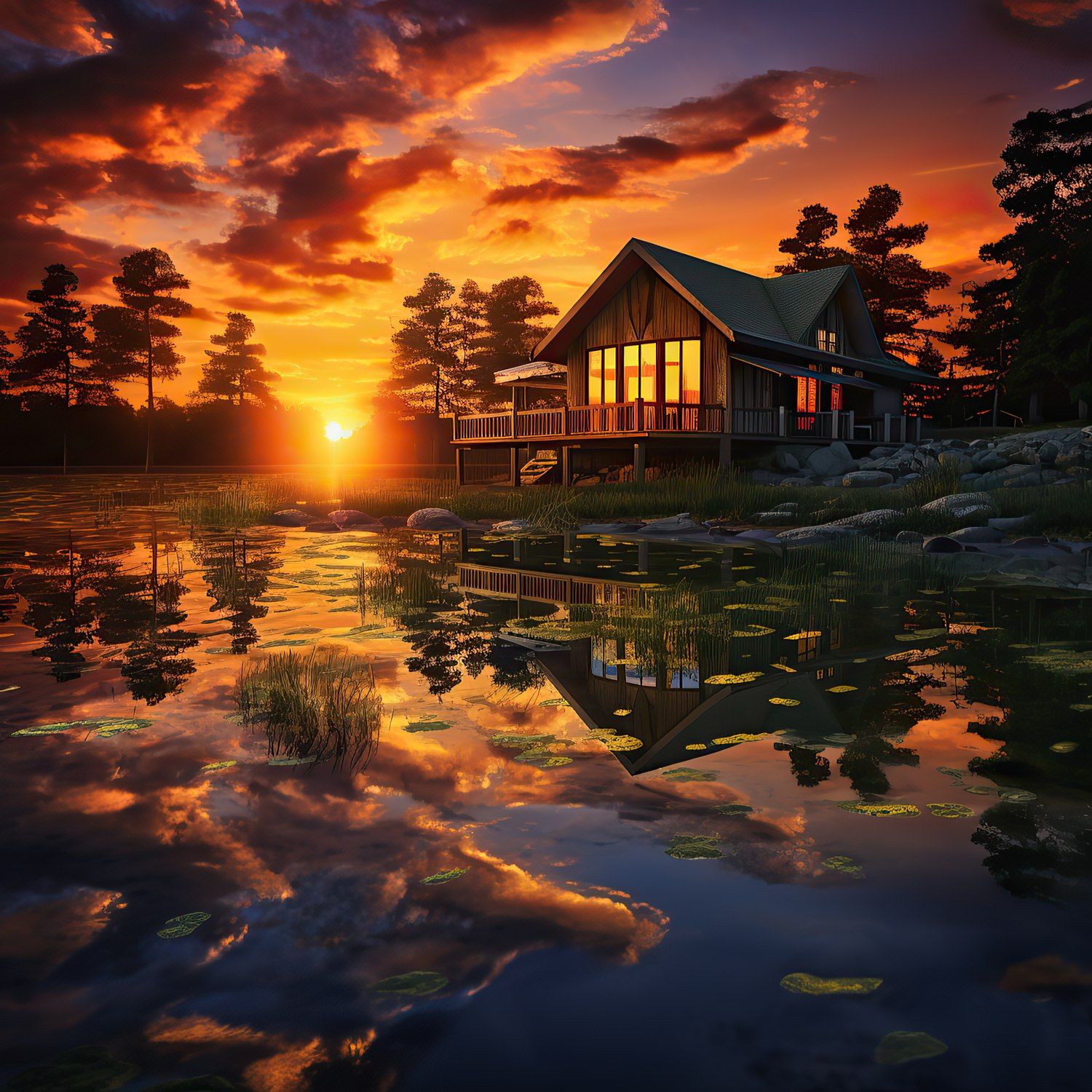 Lake House At Sundawn Lake House Log Cabin Rustic House Styles