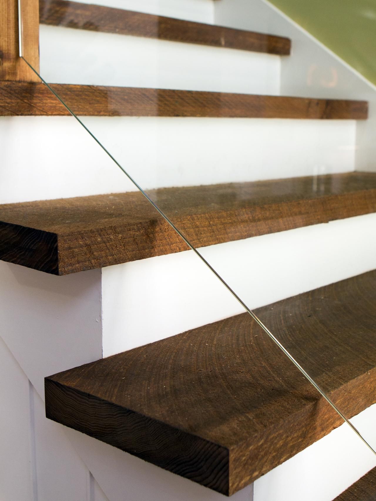 Rustic Wood Stairs With Modern Glass Railing Glass Stairs Glass Staircase Floating Stairs