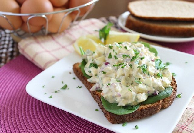 A Creamy Egg Salad With Dijon Mustard Healthy Egg Salad Quick Healthy Lunch Healthy Snacks