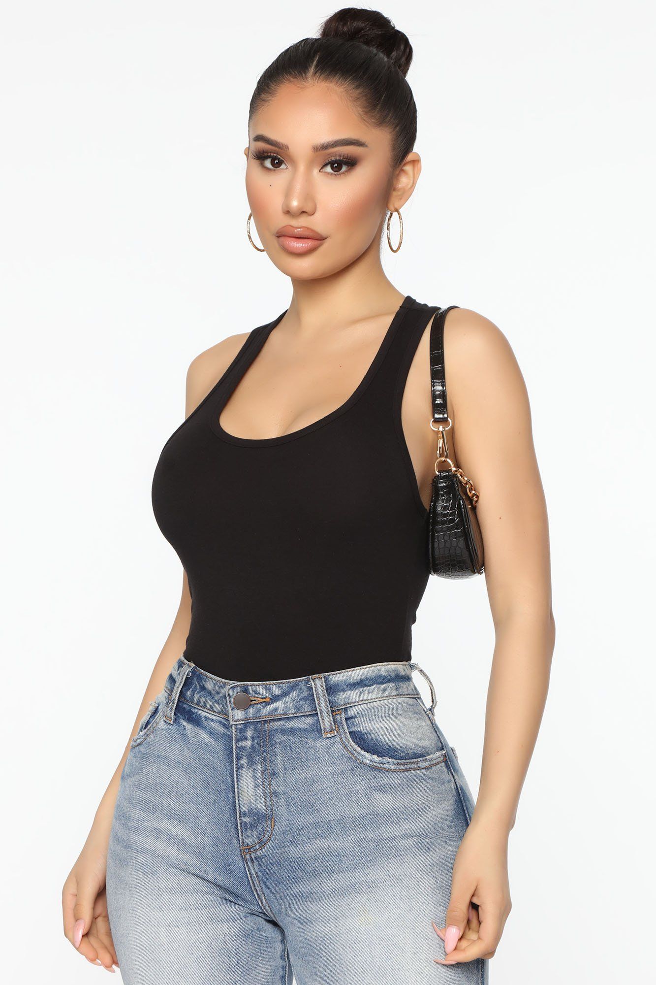 Divine Basic Tank Bodysuit Black Fashion Nova Bodysuit Fashion Black Bodysuit Fashion