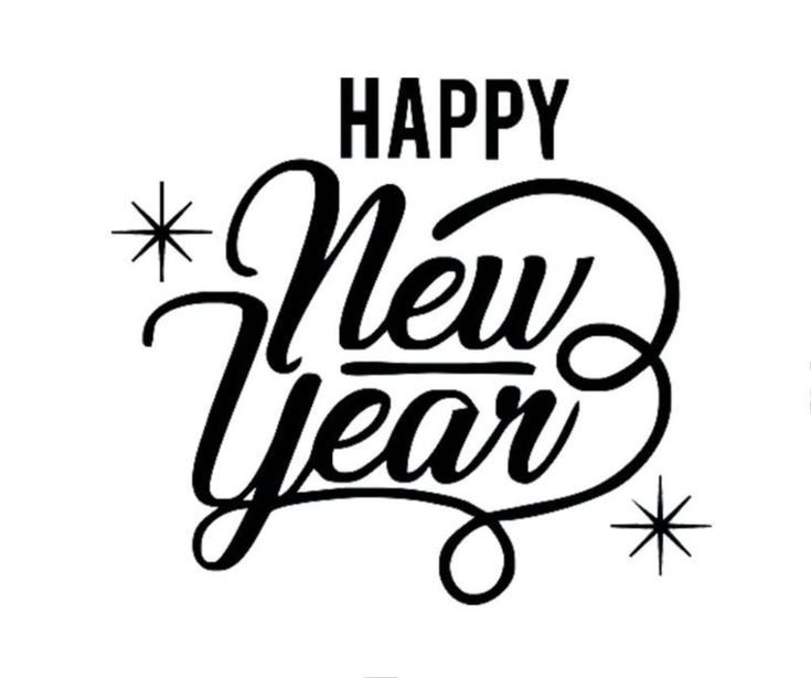 Happy New Year Sign With Stars And Snowflakes