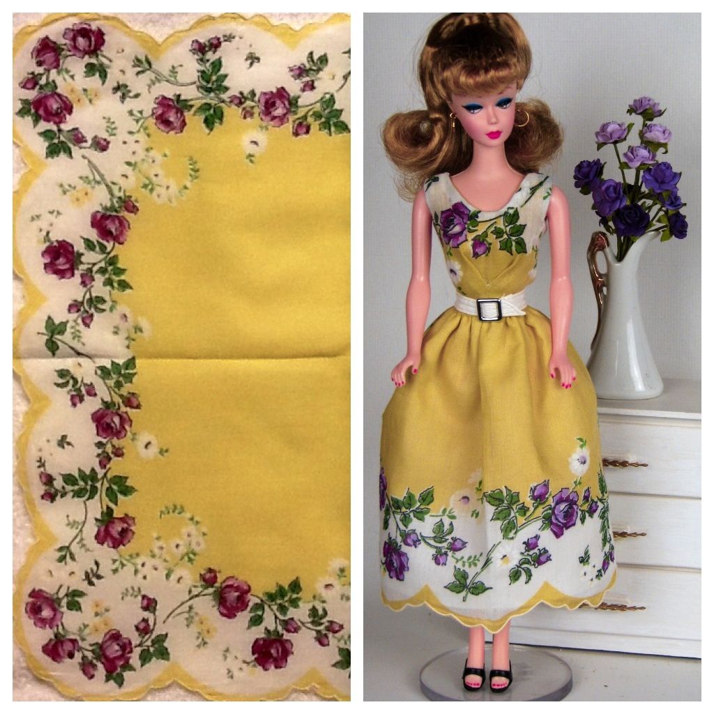 Vintage Hankie Barbie Doll Dress By Sylvia Bittner