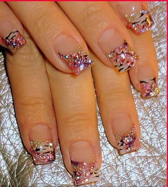 Rhinestones And Pattern Combo So Cute Fancy Nails Nail Designs