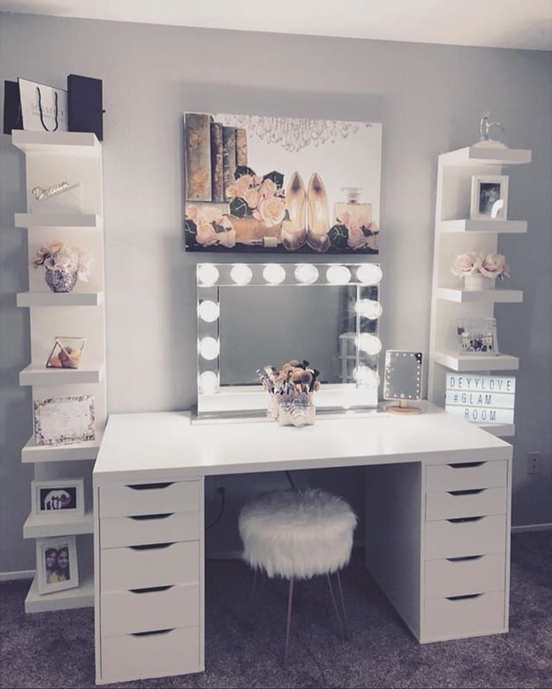 Impressions Vanity Hollywood Reflection® Plus Makeup Vanity Etsy Stylish Bedroom Room Ideas