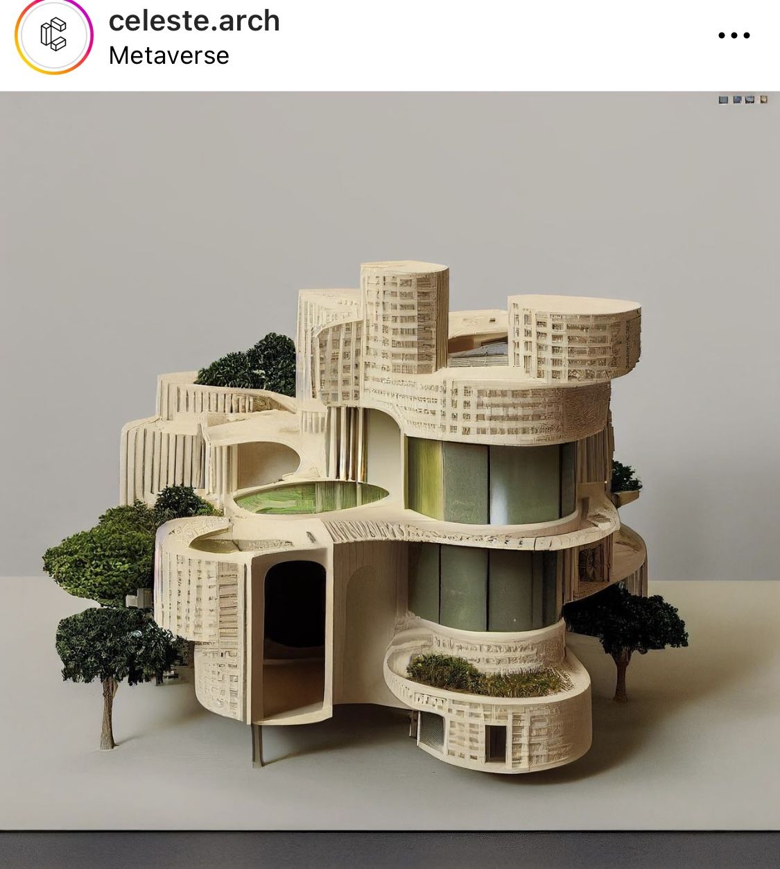 Architectural Model of Building with Trees Architectural Model of Building with Trees