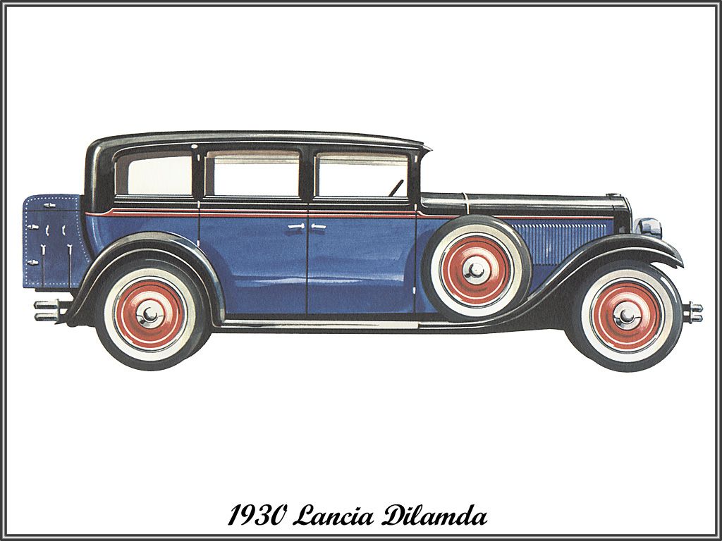 Classic Blue Car With Red Rims