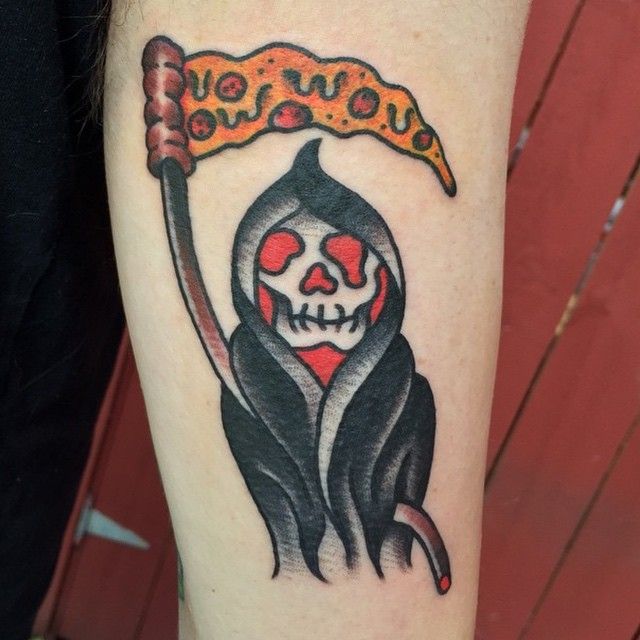 Pepperoni Pizza Reaper Tattoo