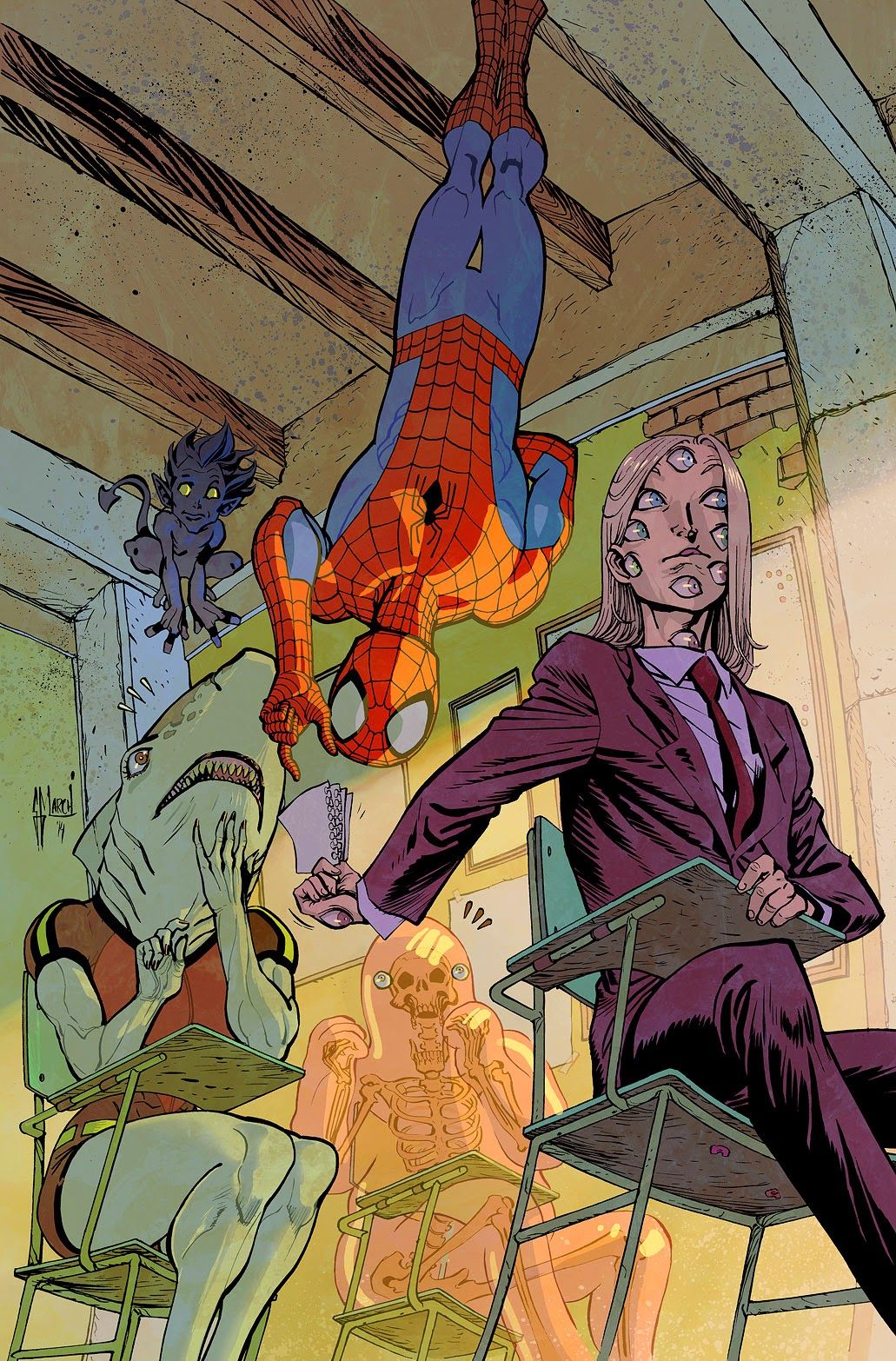Spider Man And The X Men 2 Variant Cover By Guillem March Marvel Spiderman Spiderman Comic