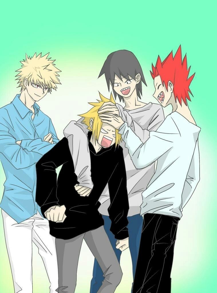 Bakugou Katsuki And Kaminari Denki And Kirishima Eijirou And Sero Hanta Kirishima My Hero Academia