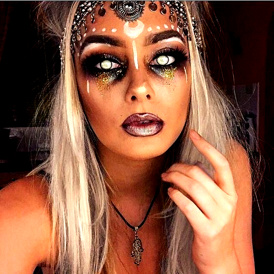 Wahrsagerin Halloween Make Up Ad Deco2 In 2020 Halloween Makeup Looks Creepy Halloween