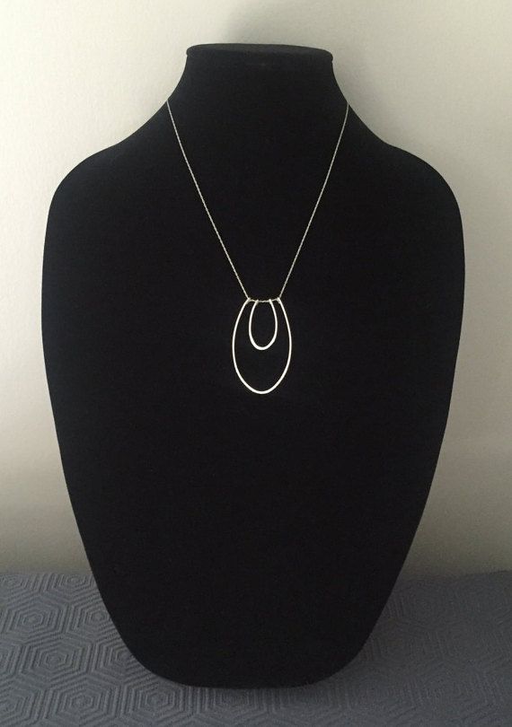 Double Loop Necklace - Sterling Silver | Necklace, Silver, Minimalist ... Double Loop Necklace - Sterling Silver | Necklace, Silver, Minimalist ...