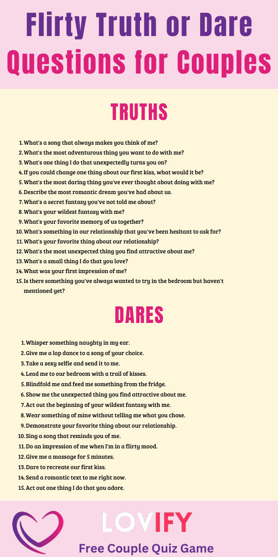 Flirty Truth Or Dare Questions For Couples Get Lovify App For Fun