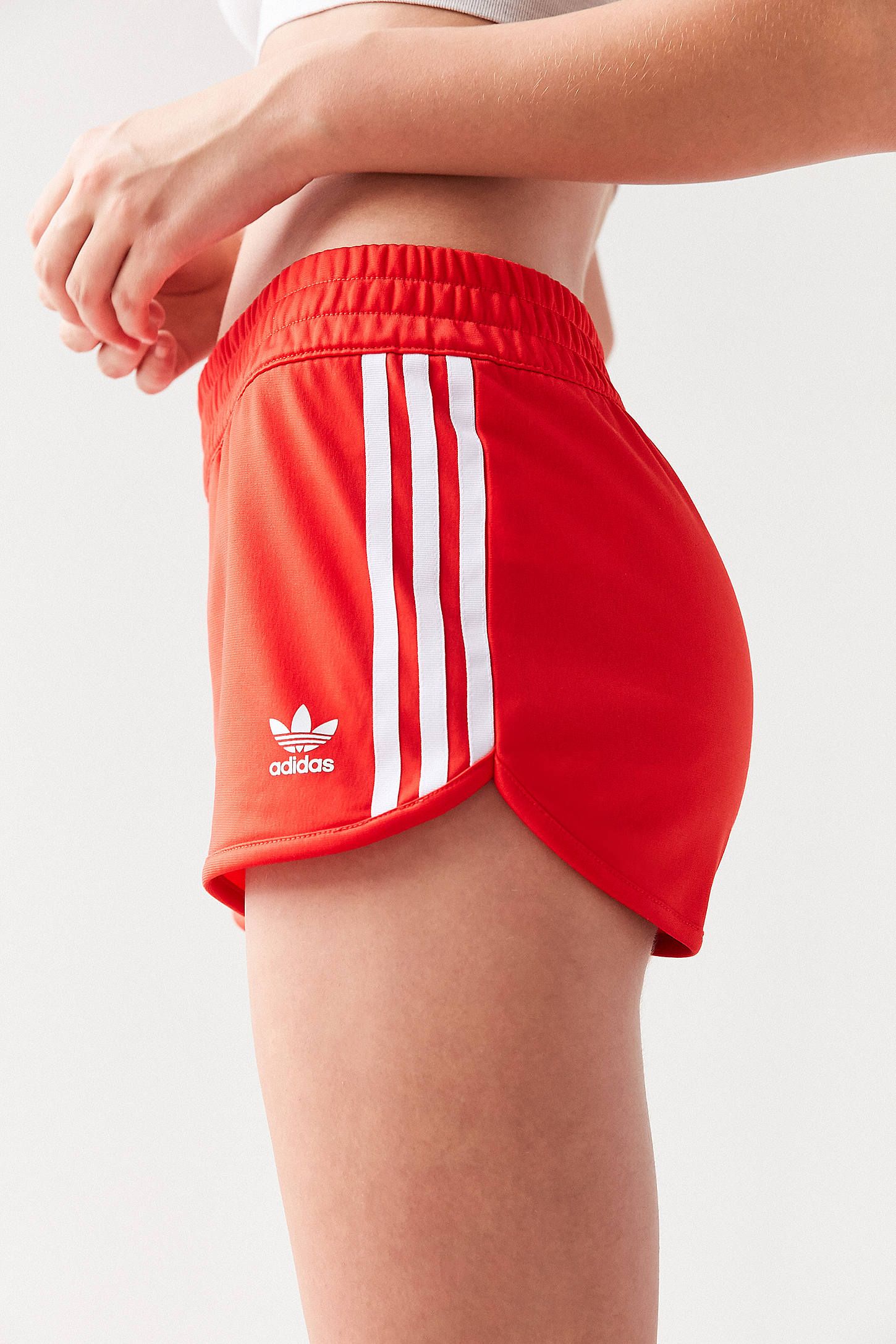 Slide View 4 Adidas Originals 3 Stripe Dolphin Short Adidas Shorts Women Red Adidas Pants