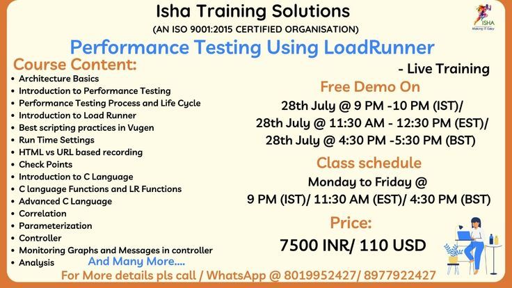 Isha Training Solutions Is Starting A New Batch For Performance Testing Using Loadrunner