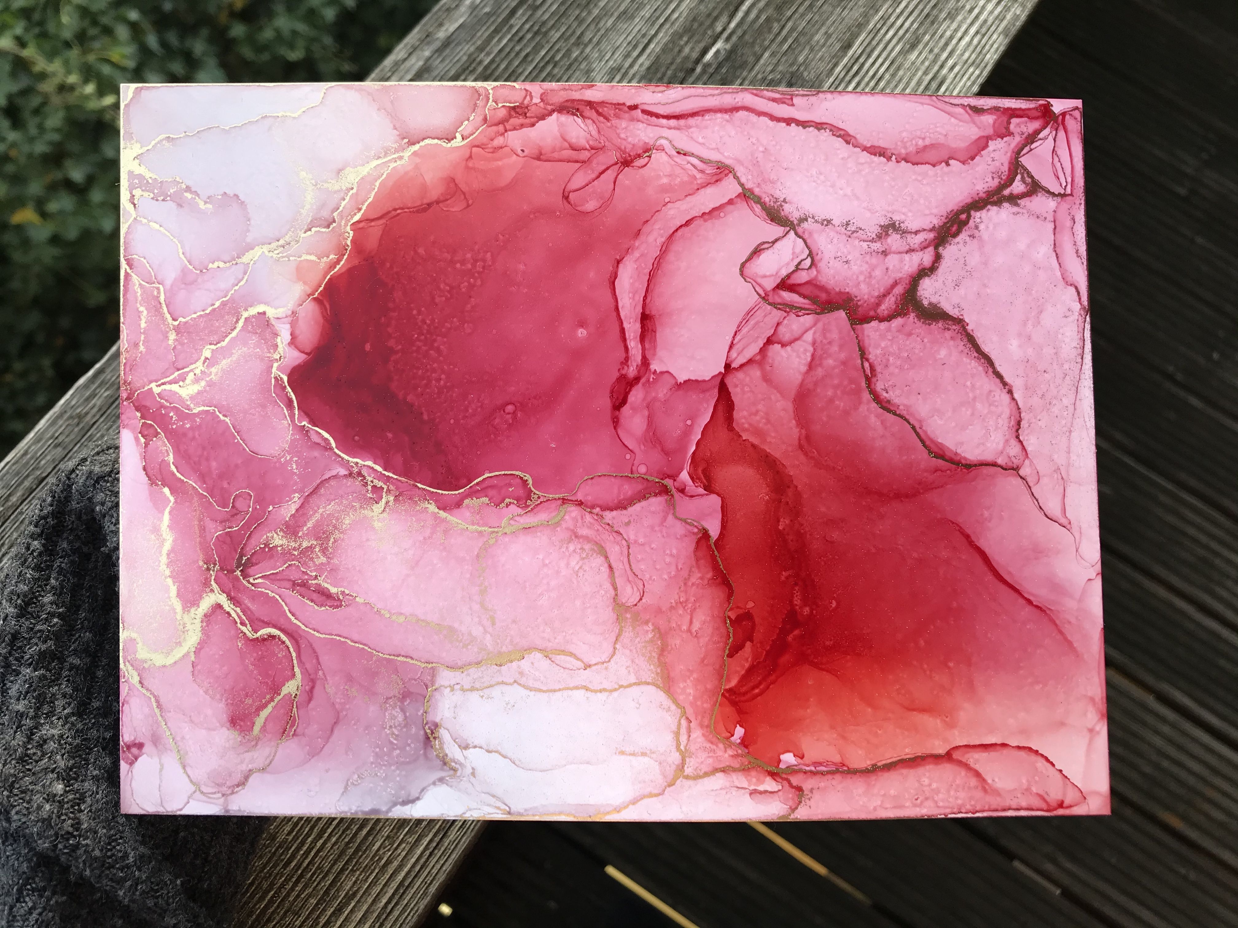 Beautiful Rose Gold Alcohol Ink Art