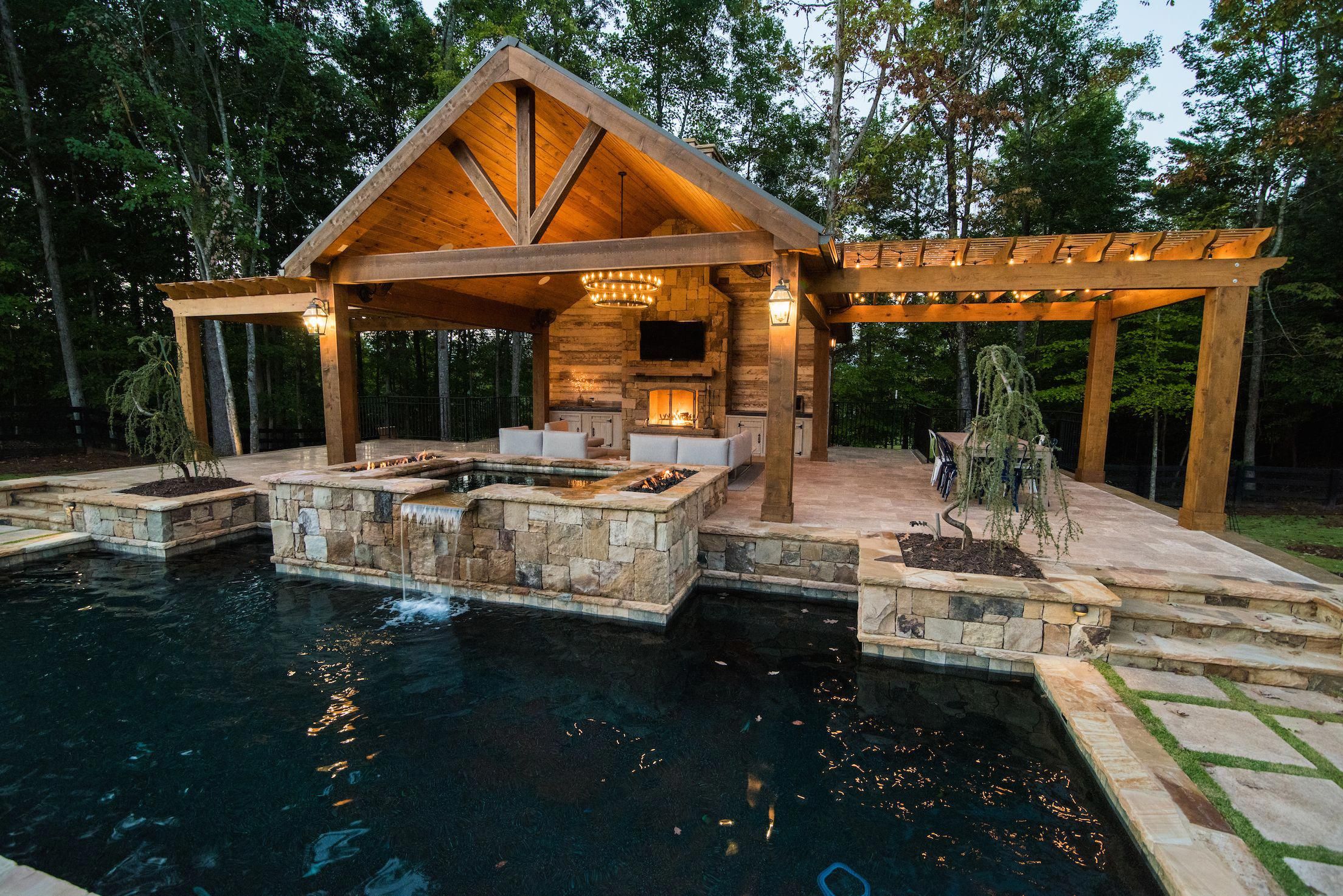 Custom Built Swimming Pool And Outdoor Living Space Designed And Built