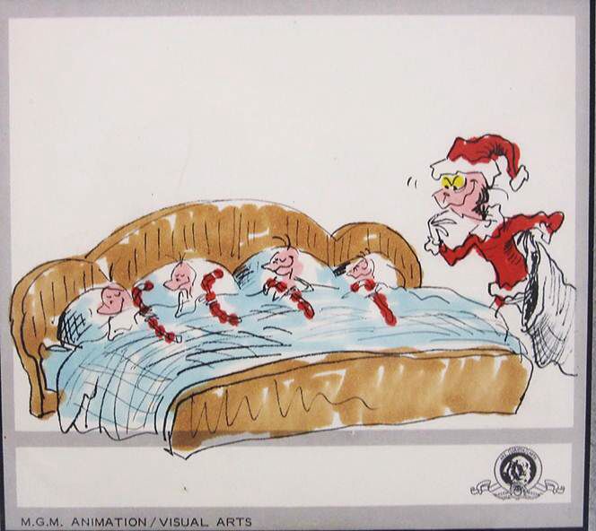Original Storyboard With The Grinch And The Little Whos From How The Grinch Stole Christmas