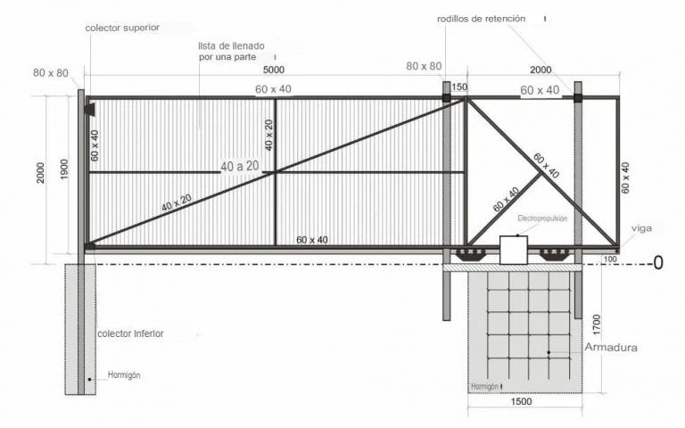 Plano De Porton Corredizo De Hierro Architecture Utility Pole Utilities