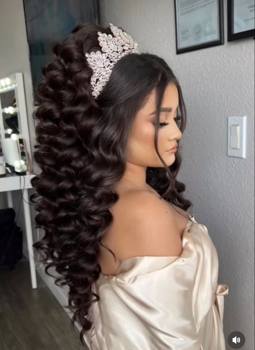 Crown Quinceanera Hairstyles Cute Quinceanera Hairstyles With Crown