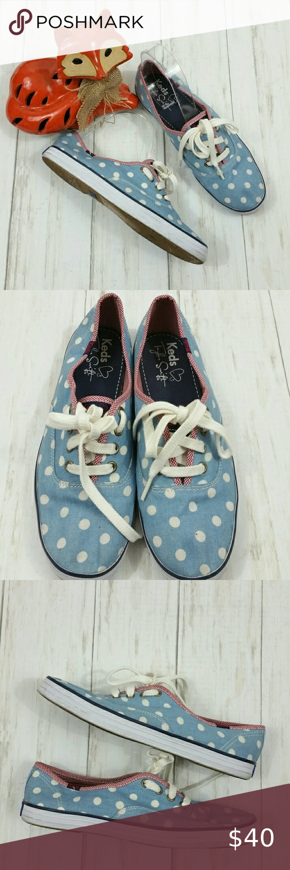 Keds X Taylor Swift Polka Dot Sneakers Sz 7 White Polka Dot Polka Dots