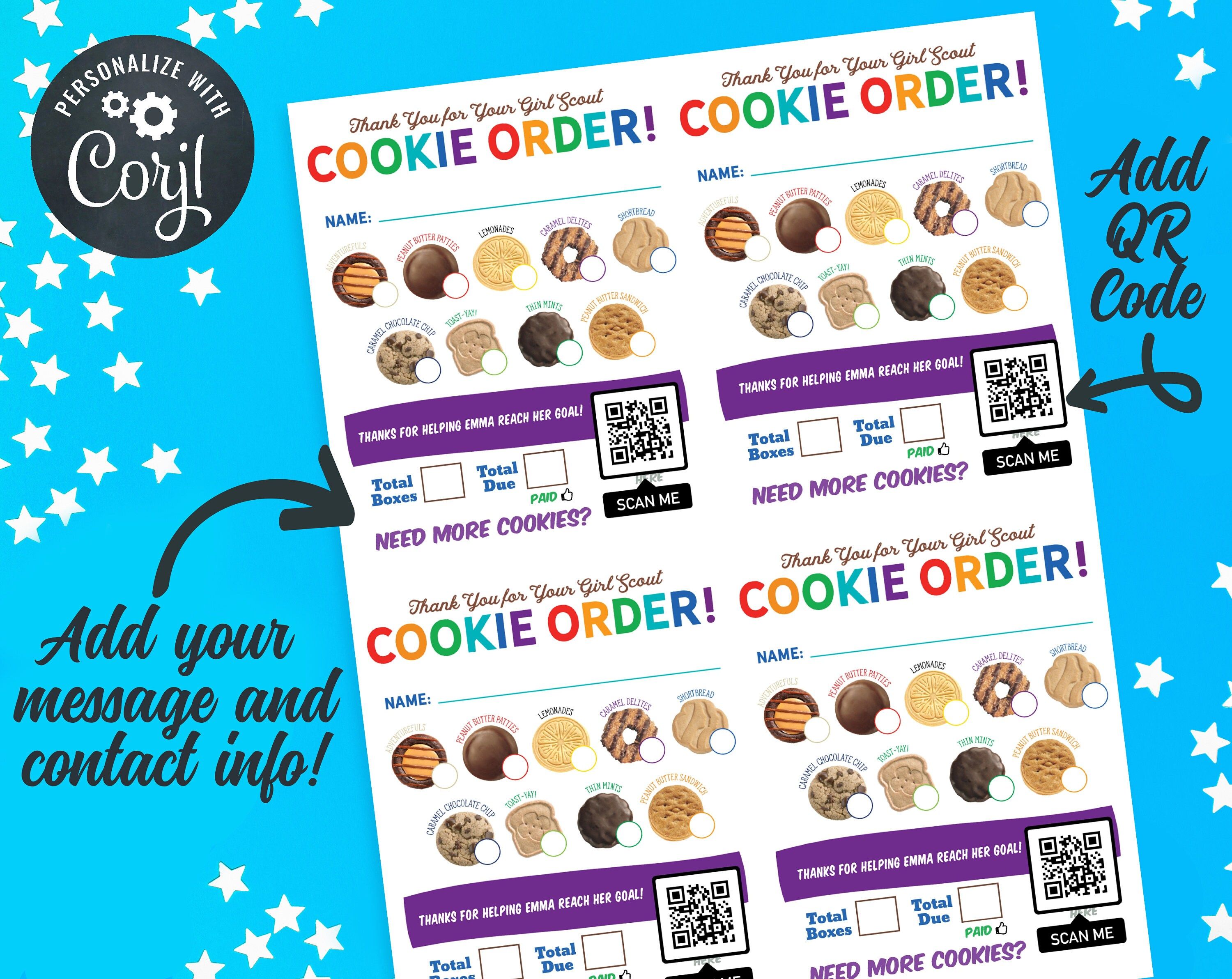 Abc Girl Scout Cookie Thank You Order Form Receipt Customizable Artofit