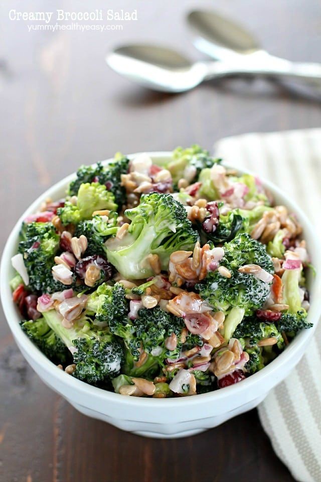 Creamy Broccoli Salad Recipe Yummy Healthy Easy Side Dishes For Chicken Side Dishes Easy