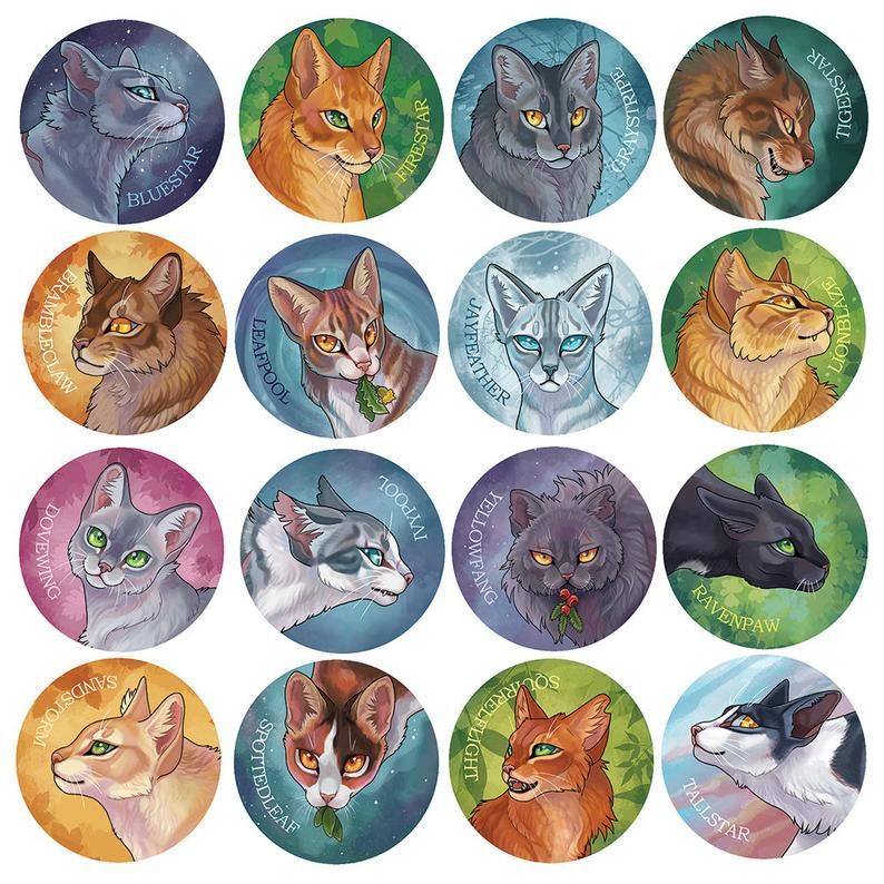Cats Pin Back Badges 6 Pins Of Your Choice Etsy Warrior Cats Warrior Cats Fan Art Warrior