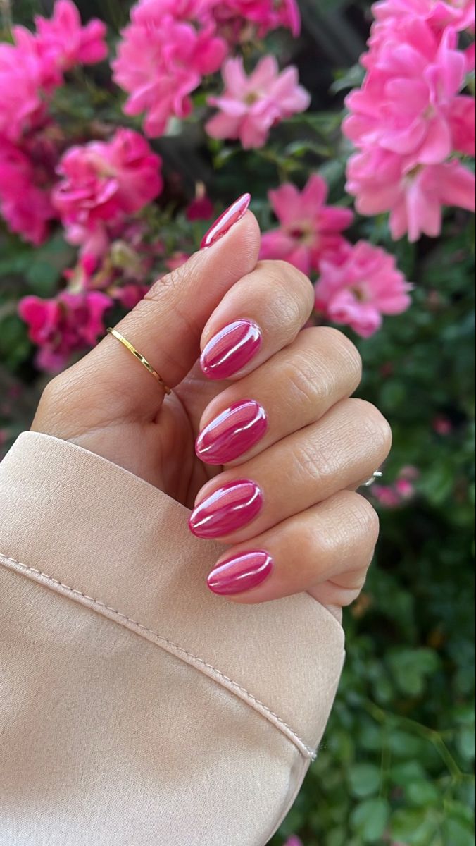 Barbie Pink Chrome Nails Pink Chrome Nails Nail Colors Stylish Nails