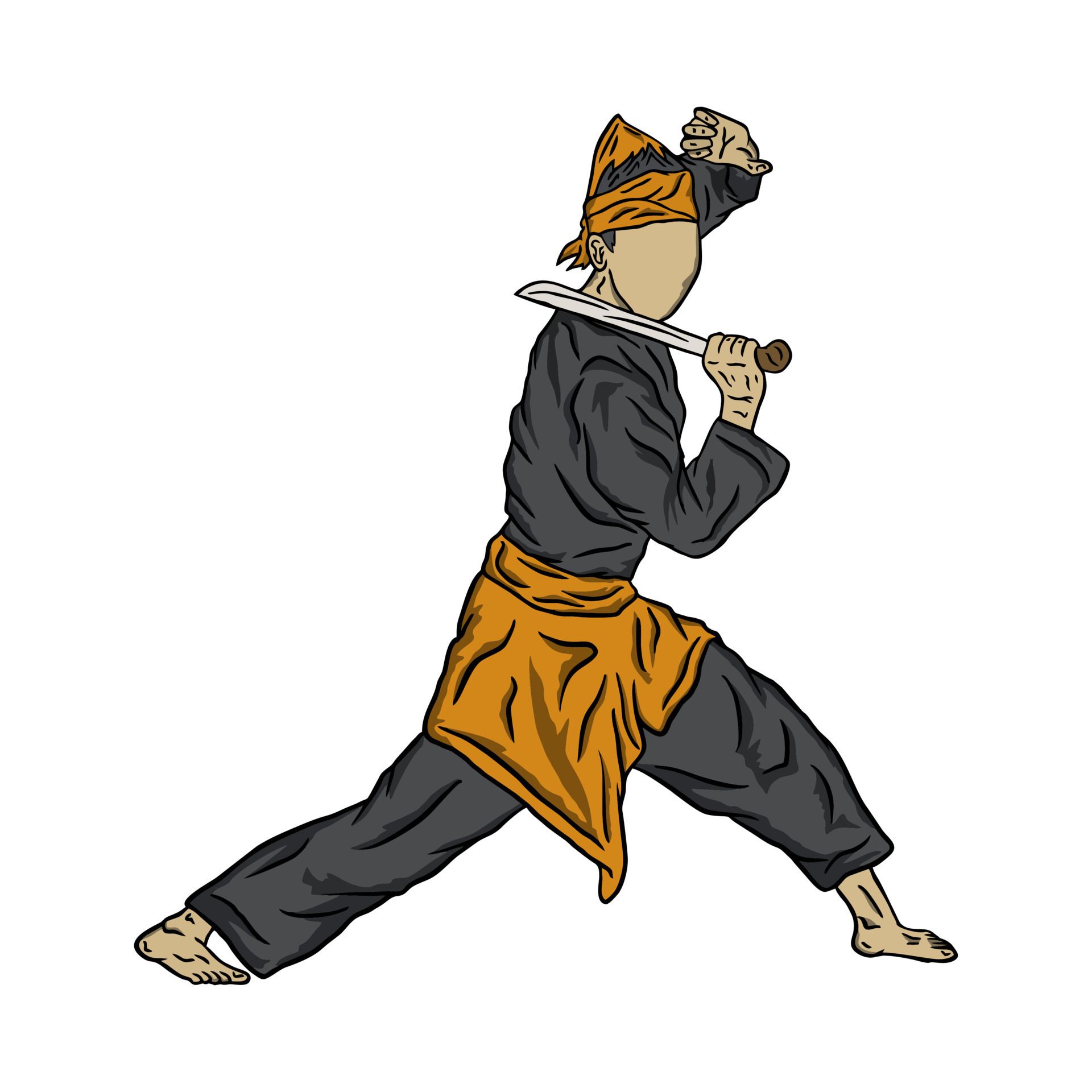 Pencak Silat Fighter Illustration Flat Vector Illustration Vector Art Fighter